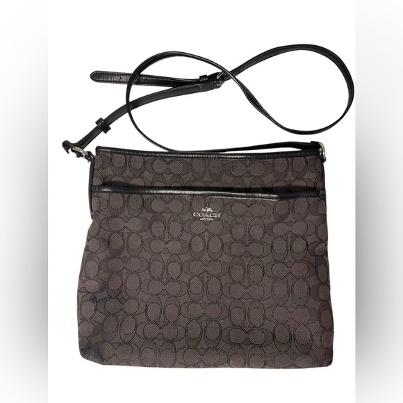 Coach | Bags | Coach Canvas Blackgray Crossbody | Poshmark